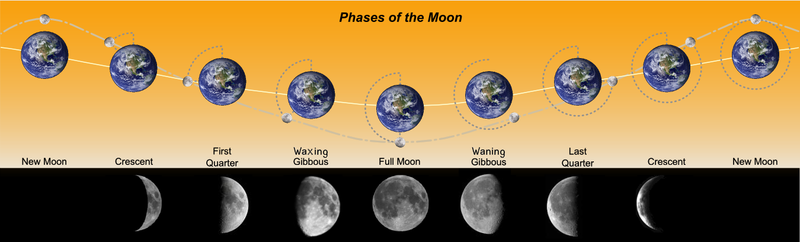 The phases of the Moon, what causes them, and how.