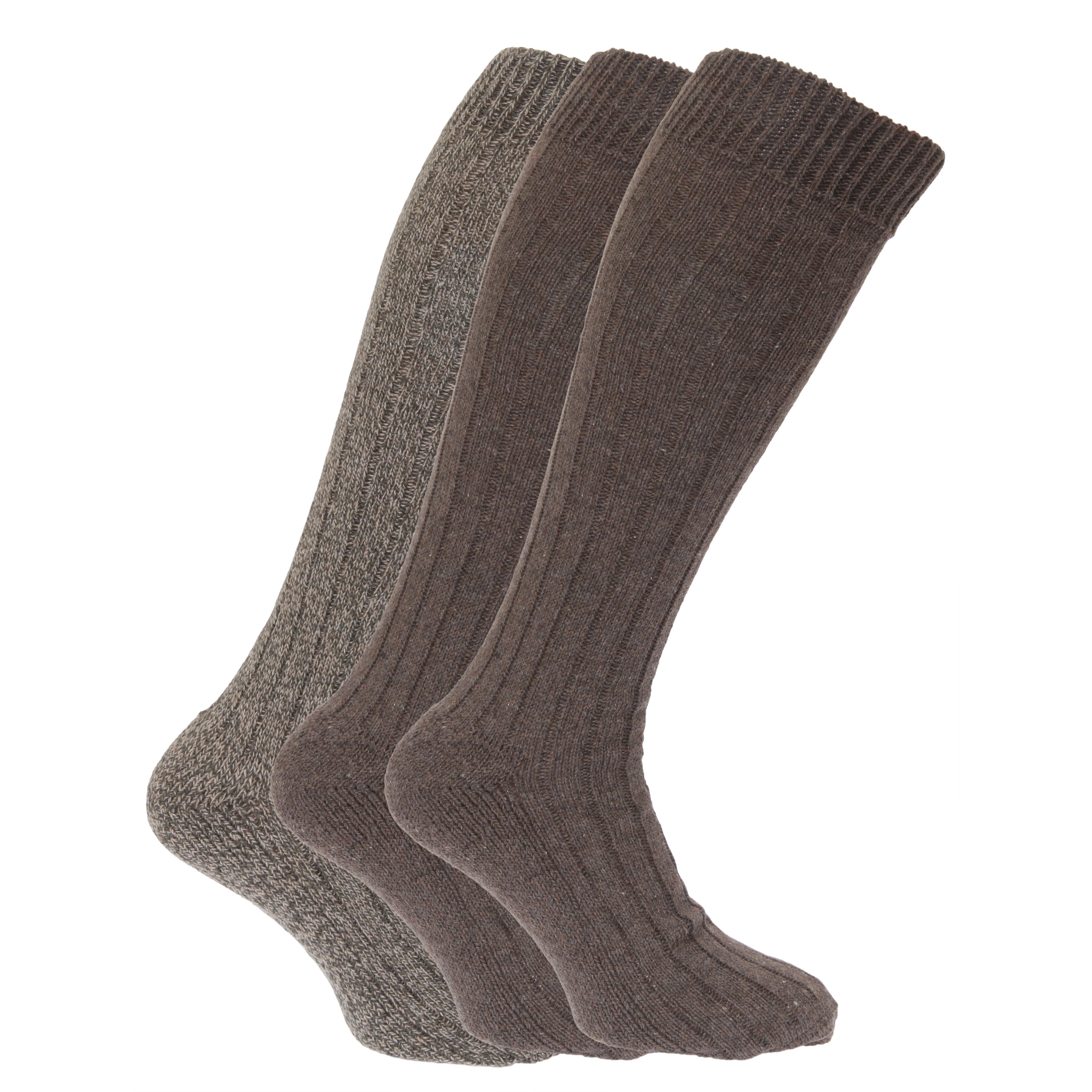 Mens Wool Blend Long Length Socks With Padded Sole Pack Of 3 EBay
