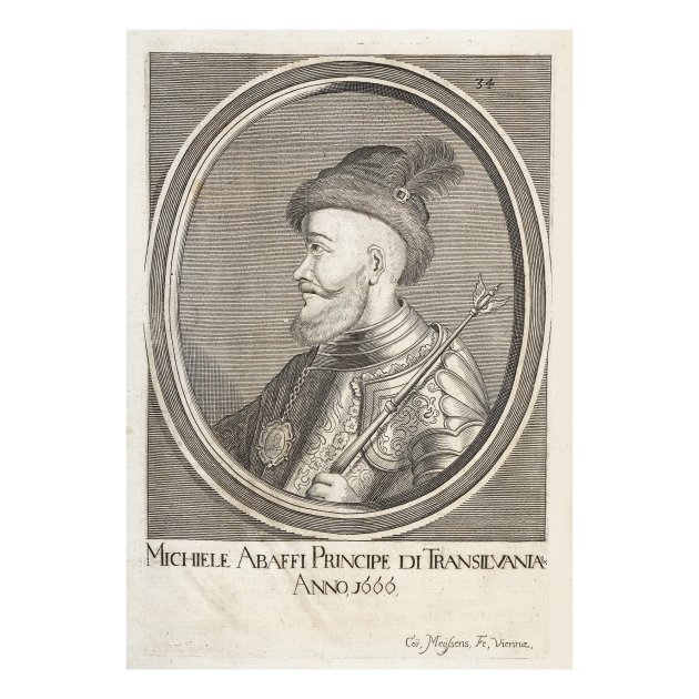 Gravură ”Mihai Apafi”, de Johannes Meysens, Viena, 1666 - Licitația de ...