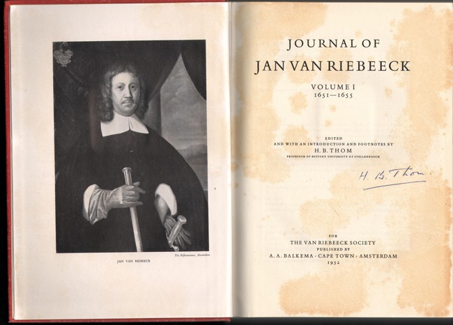 Journal Of Jan Van Riebeeck - Auction #11 | AntiquarianAuctions.com