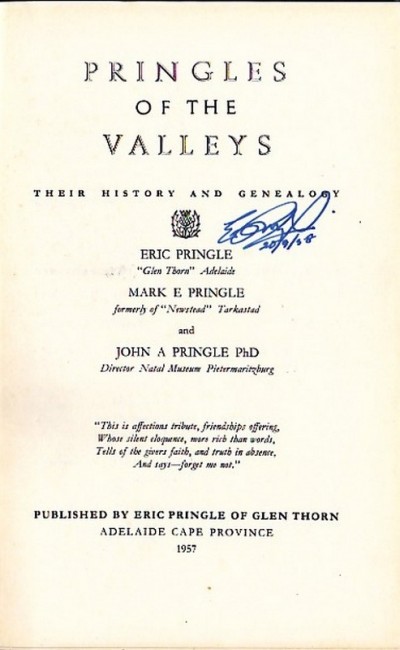 Pringles Of The Valleys Signed By Eric Pringle - Auction #37 ...