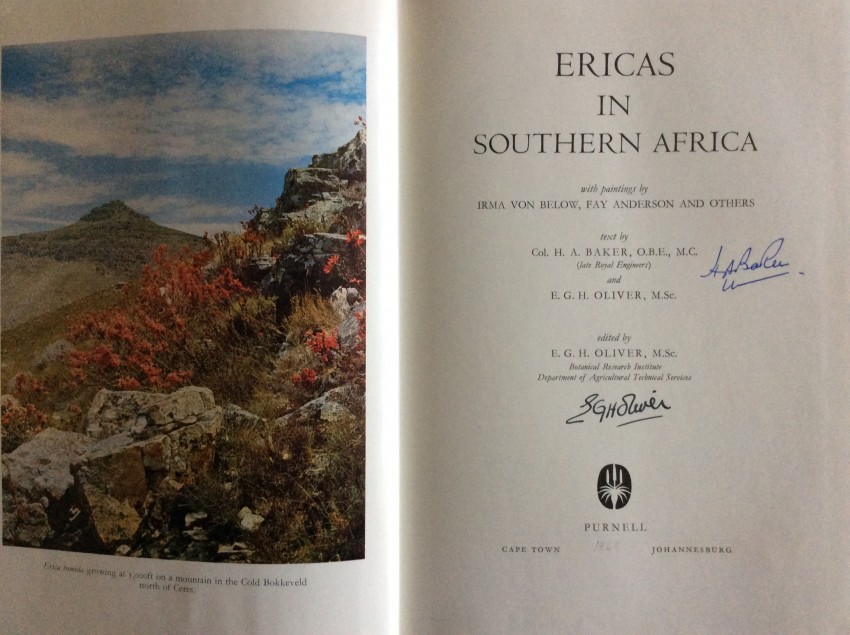 Ericas In South Africa Signed By Both Authors 1967 Auction 61 
