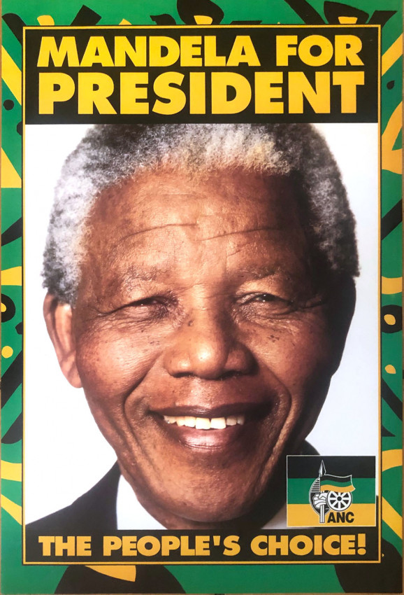 Large Original Nelson Mandela anc 1994 Election Poster Auction 96 Large Original Nelson Mandela anc 1994 Election Poster Auction 96