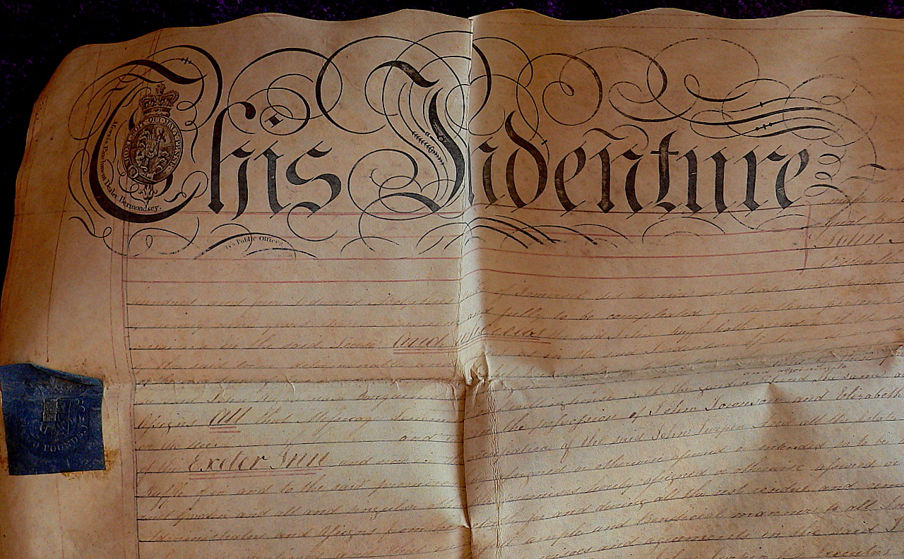 Indenture Document (1824) - Auction #12 | AntiquarianAuctions.com