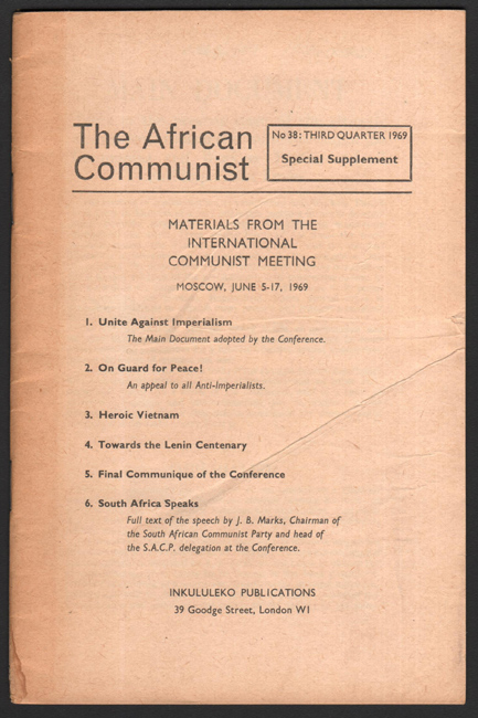 The African Communist (journal Of The Sa Communist Party) - Auction #38 ...