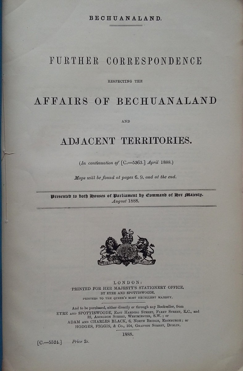 Bechuanaland Further Correspondence Respecting The Affairs Of