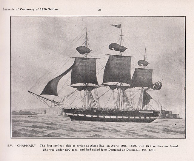 Souvenir In Commemoration Of The Centenary Of The 1820 Settlers Of ...