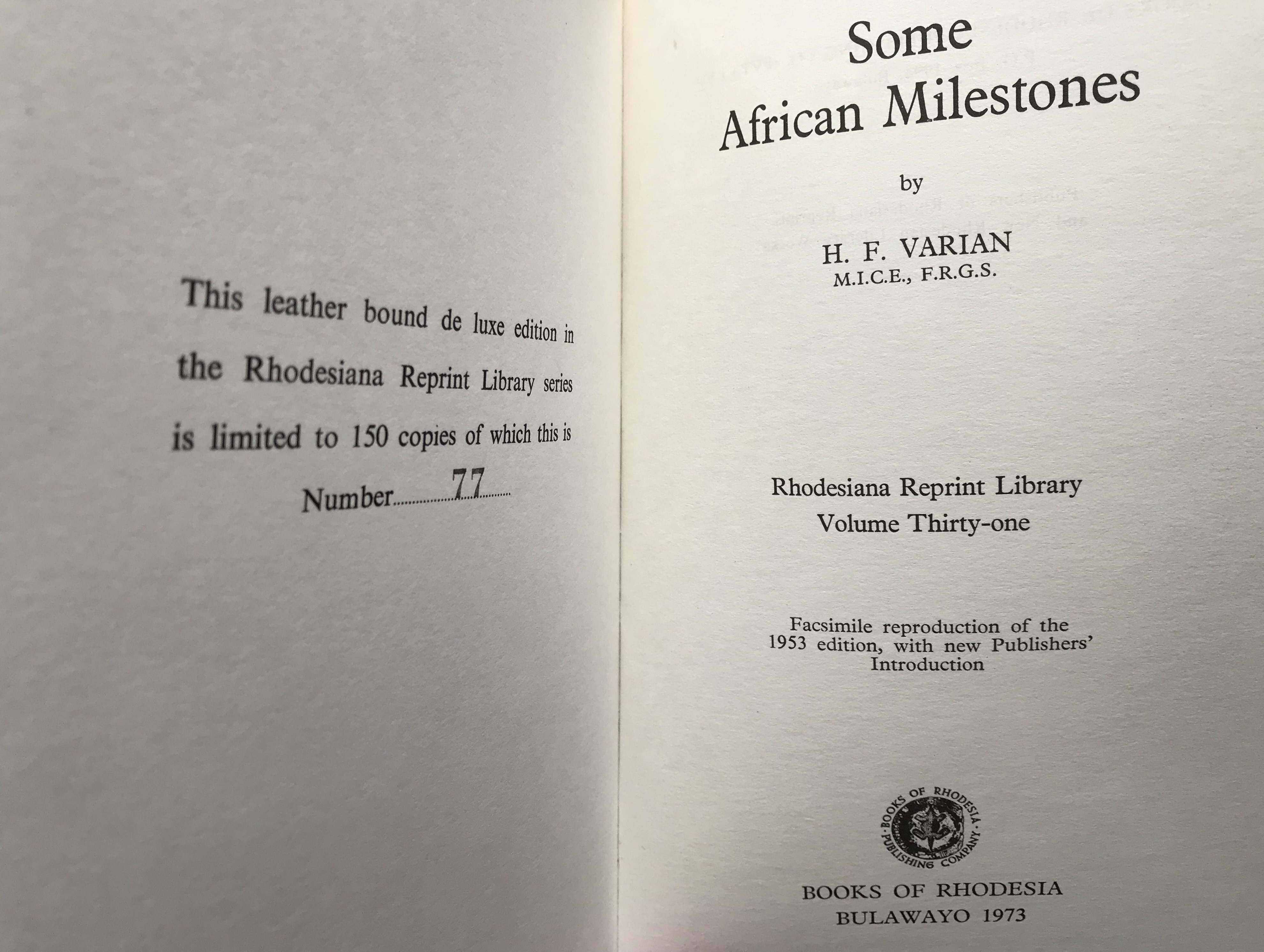 Some African Milestones - Auction #72 | AntiquarianAuctions.com