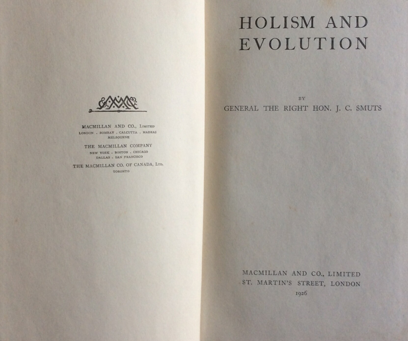 Holism And Evolution (first Edition, 1926) - Auction #77 | AntiquarianAuctions.com