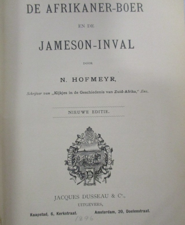 De Afrikaner-boer En Die Jameson Inval - Auction #84 ...