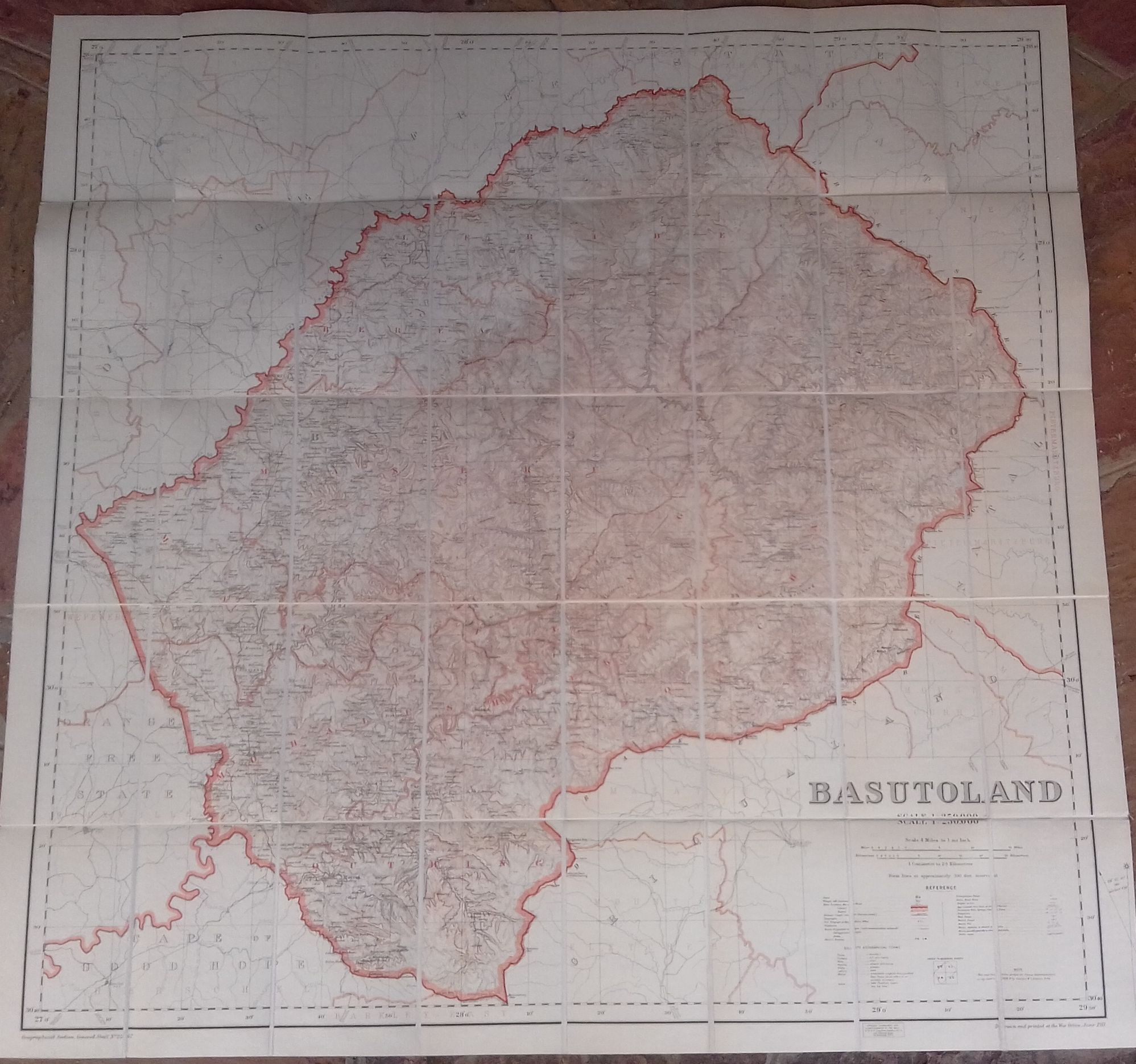 Basutoland (fold-out Map) - Auction #84 | AntiquarianAuctions.com