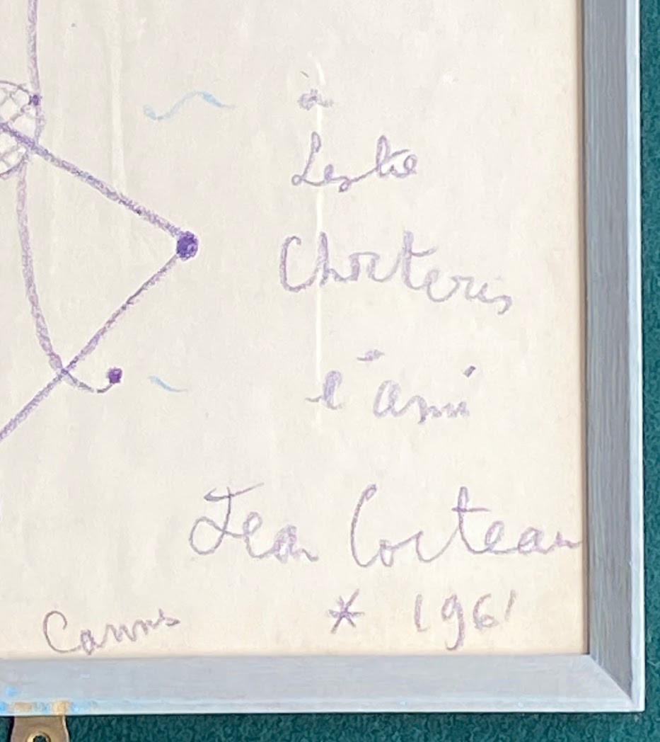 An Original Coloured Drawing Of ‘the Saint’ Stick-figure, Seated On A ...