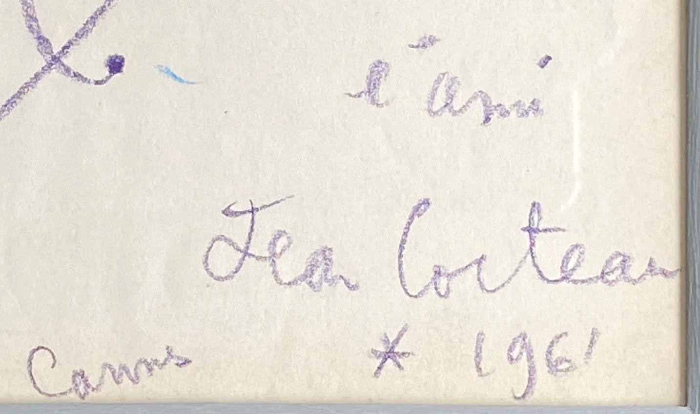 An Original Coloured Drawing Of ‘the Saint’ Stick-figure, Seated On A ...