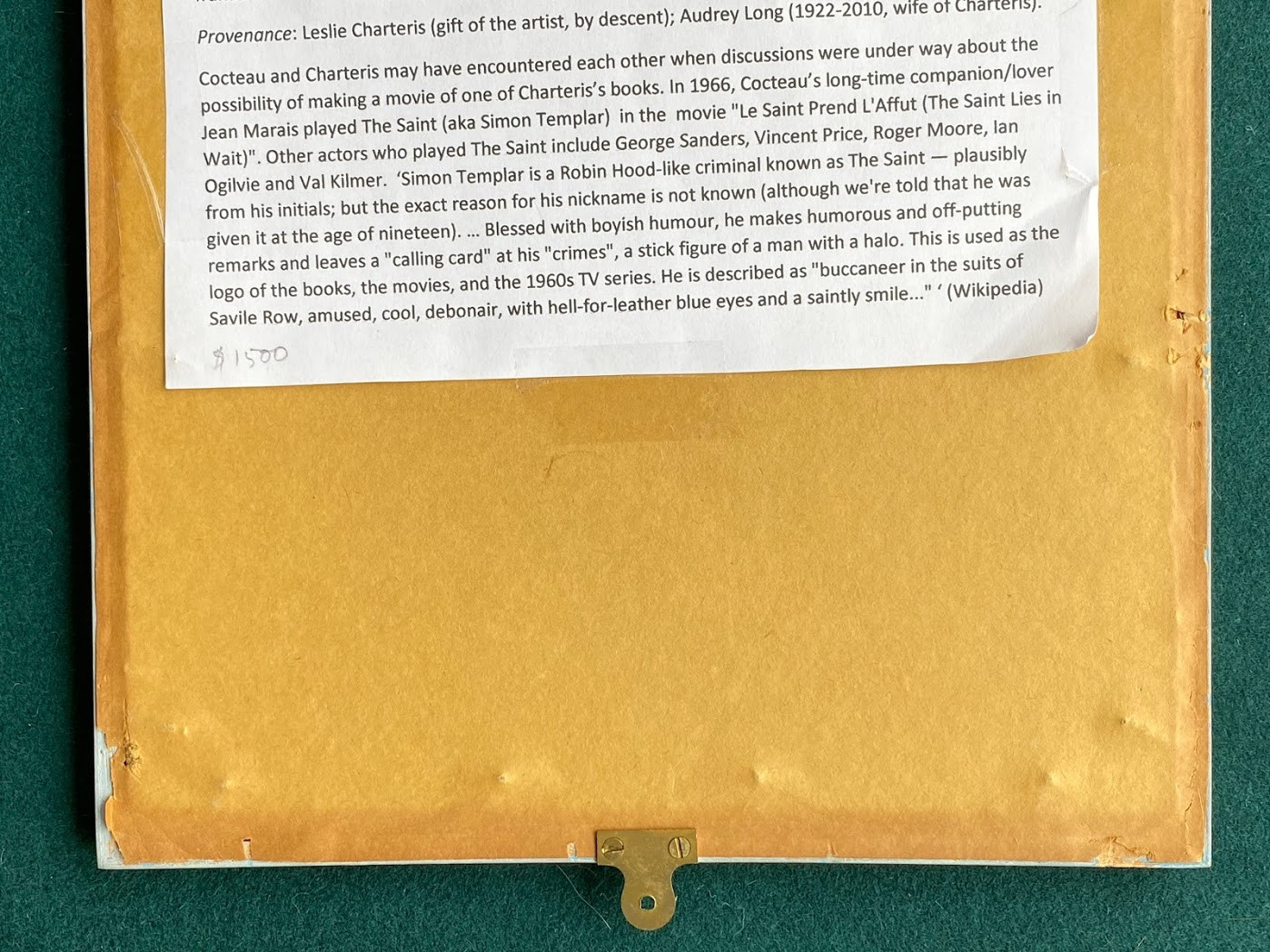 An Original Coloured Drawing Of ‘the Saint’ Stick-figure, Seated On A ...