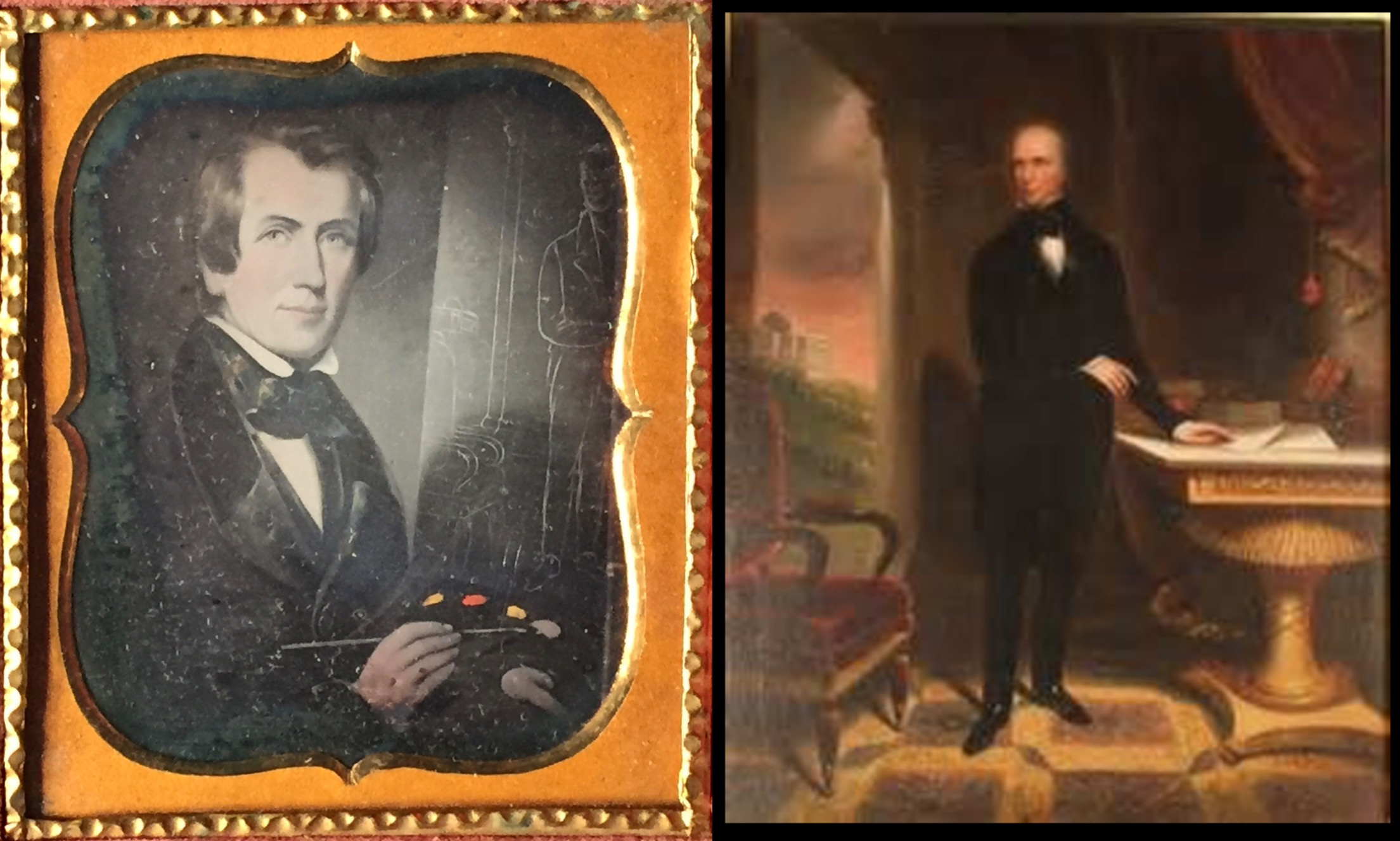 Daguerreotype Copy Of A Portrait Of George Cooke At Work On A Portrait ...