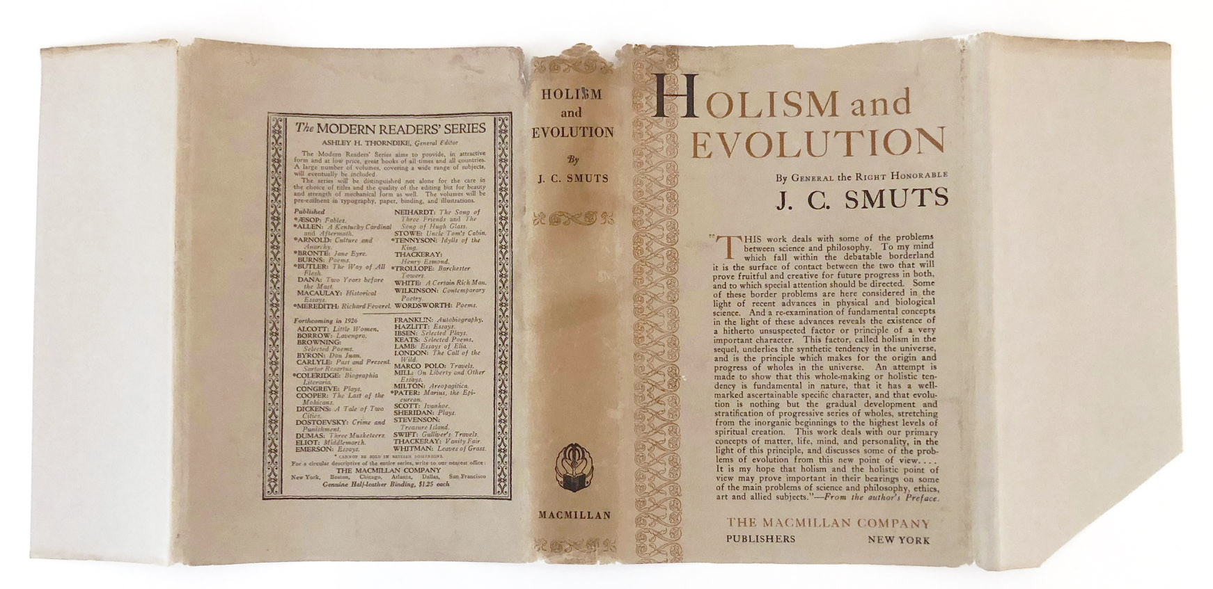 Holism And Evolution - First Us Edition In Dustwrapper With Autograph Letter - Auction #88 ...