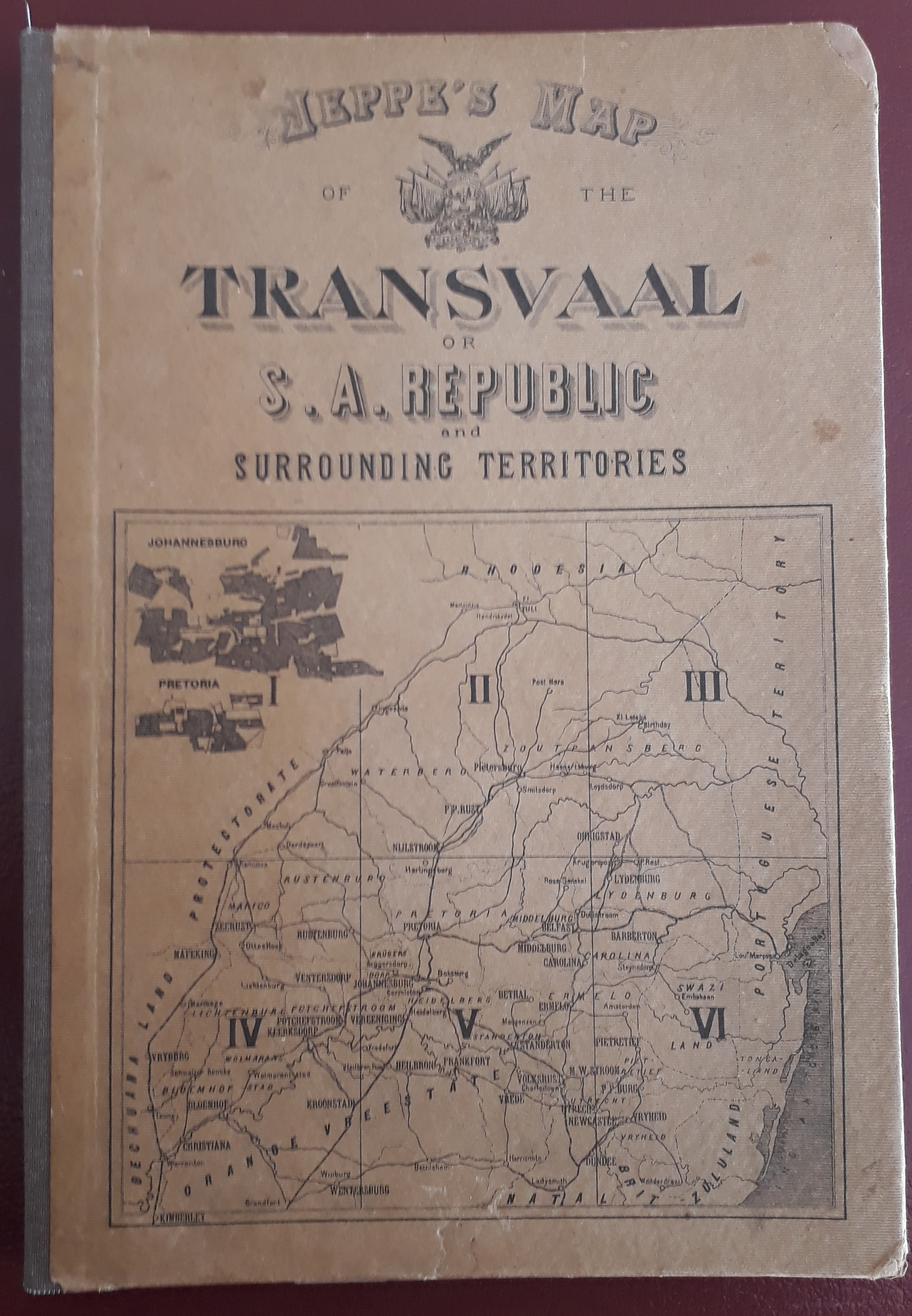 Jeppe's Map Of The Transvaal S. A. Republic And Surrounding Territories ...