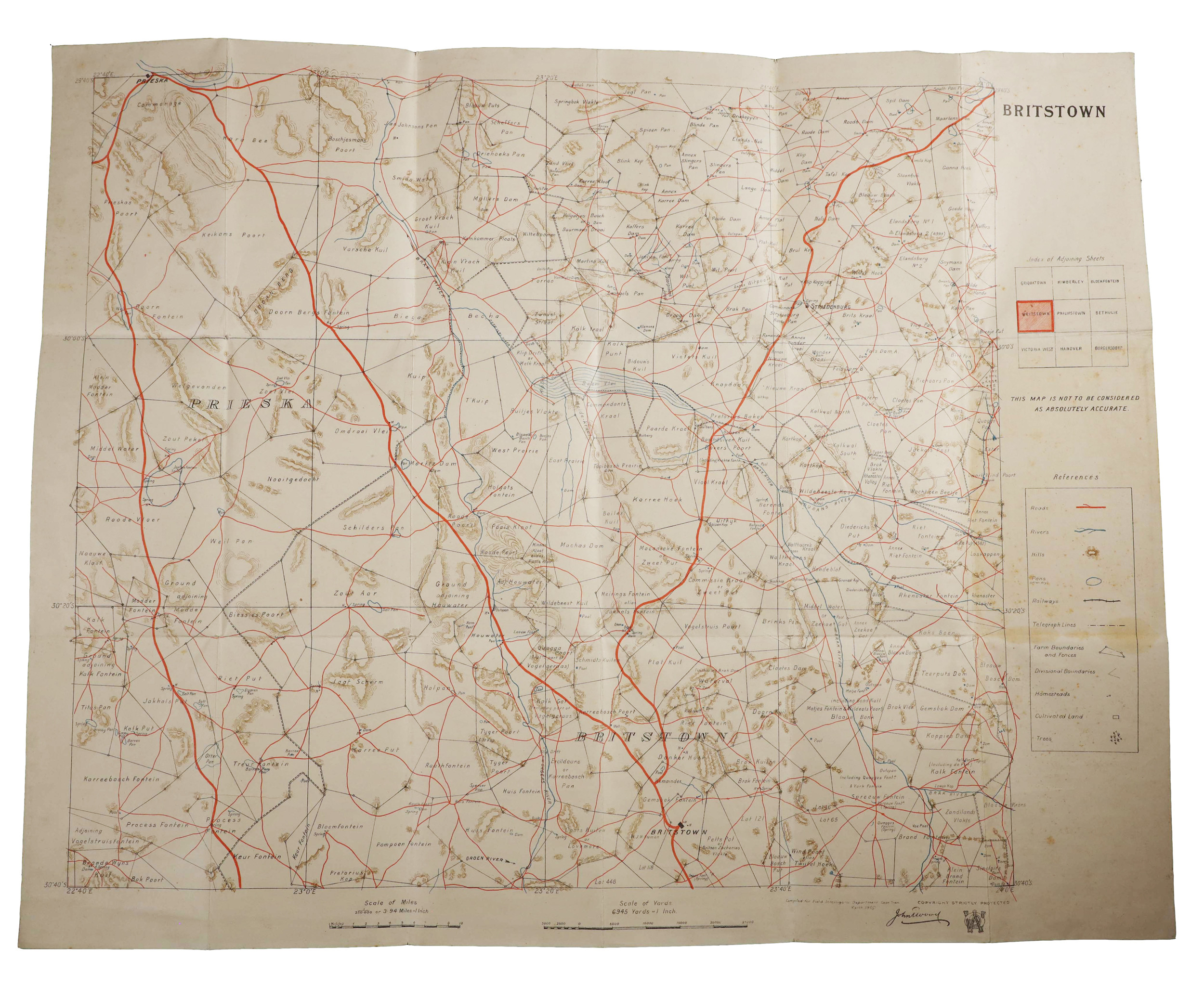 Imperial Map Of South Africa - Britstown - Auction #96 ...