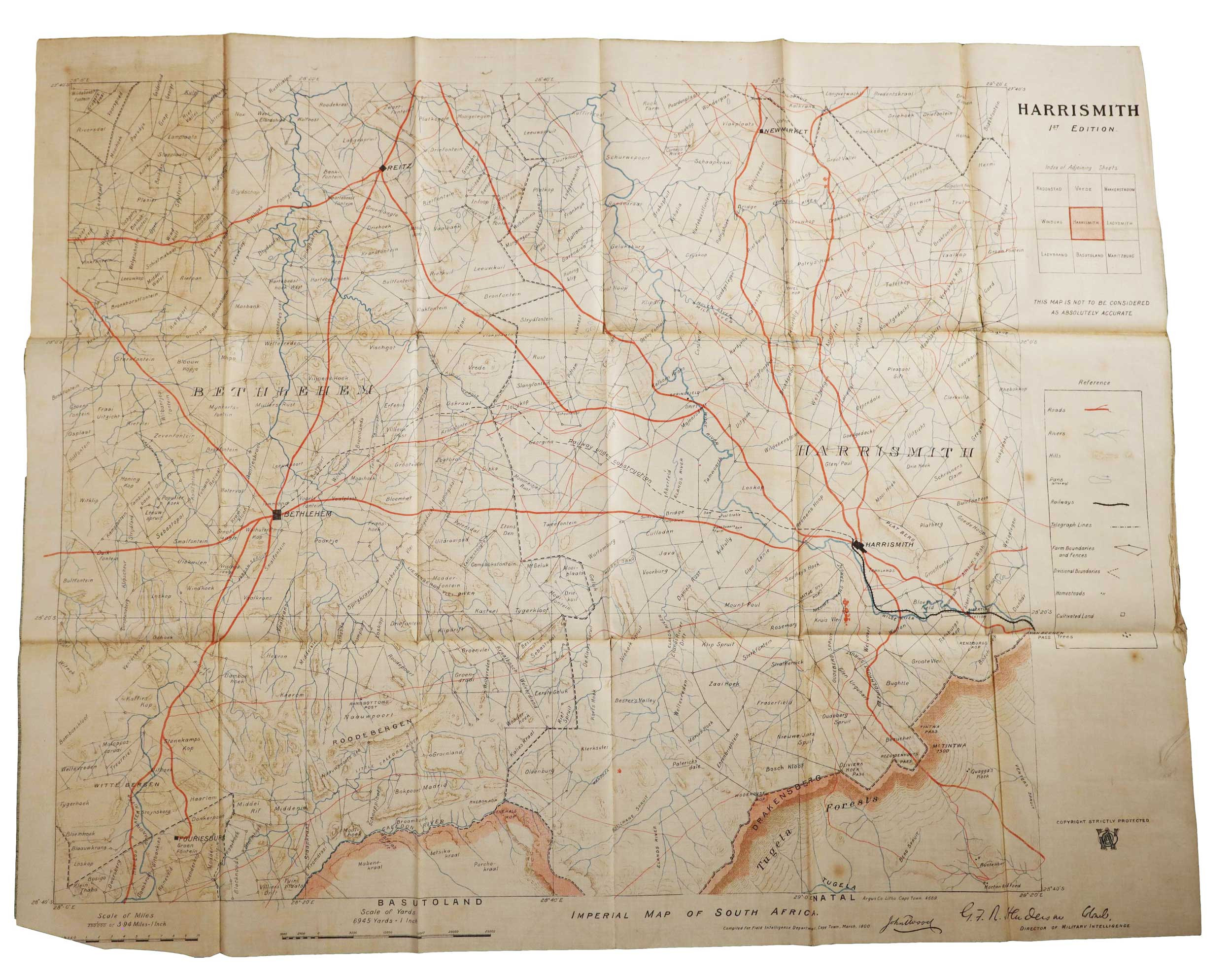 Imperial Map Of South Africa - Harrismith - Auction #96 ...