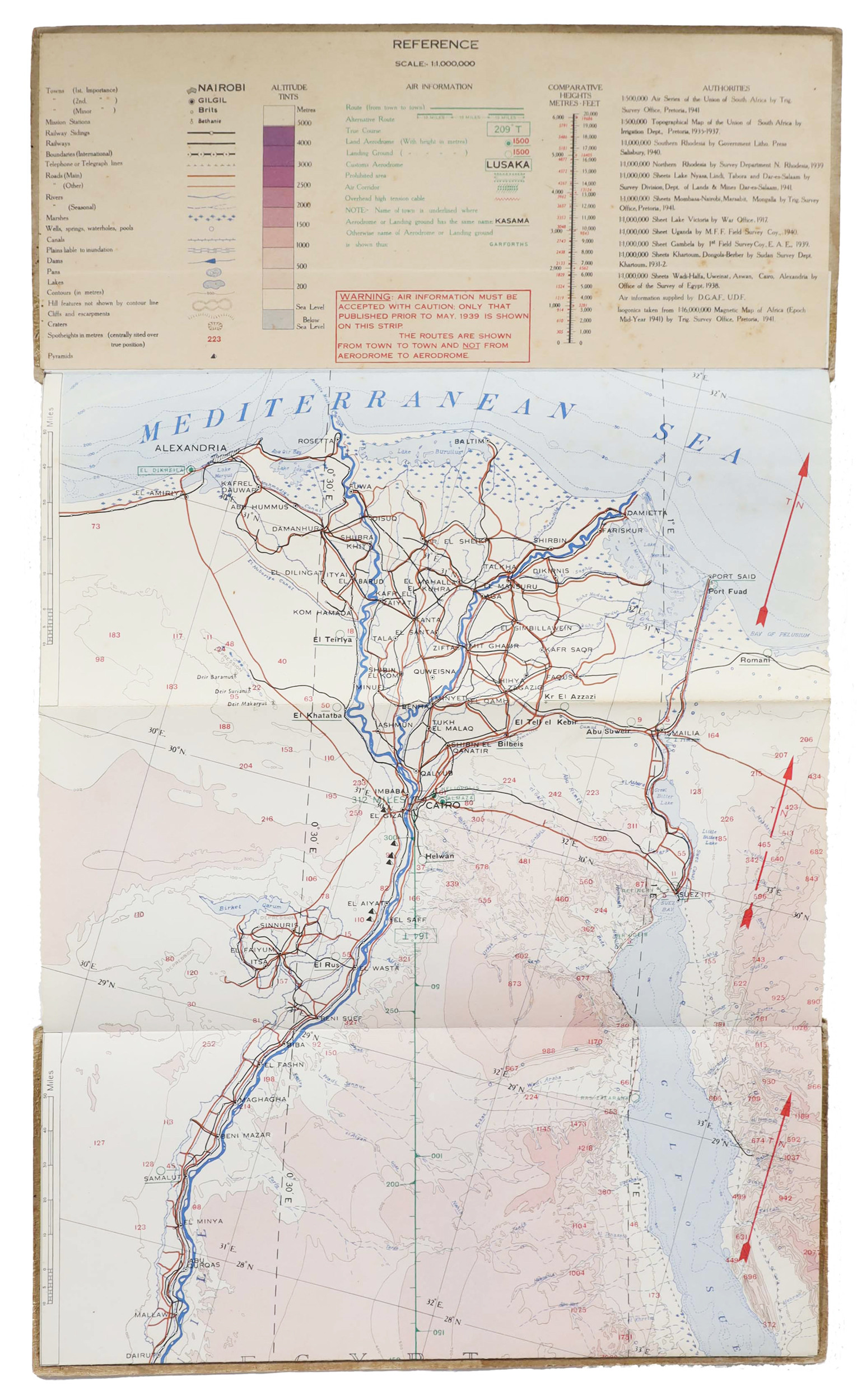 Air Strip Map Germiston – Cairo - Auction #98 | AntiquarianAuctions.com