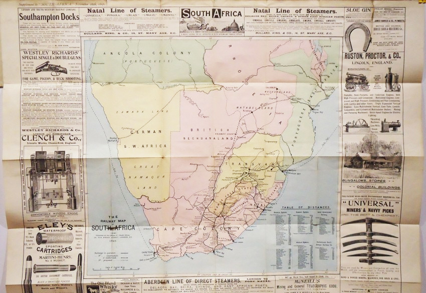The Railway Map Of South Africa 1897 - Auction #111 ...