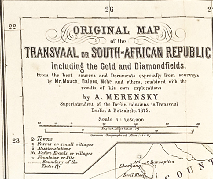 Original Map Of The Transvaal Or South-african Republic Including The ...
