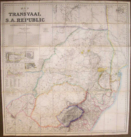 Map Of The Transvaal Or S. A. Republic And Surrounding Territories ...