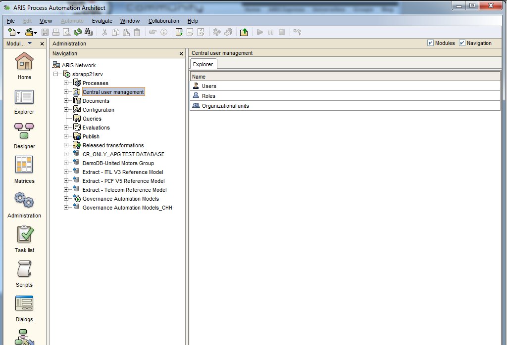 Learn how to use the central user management of ARIS Process Governance ...
