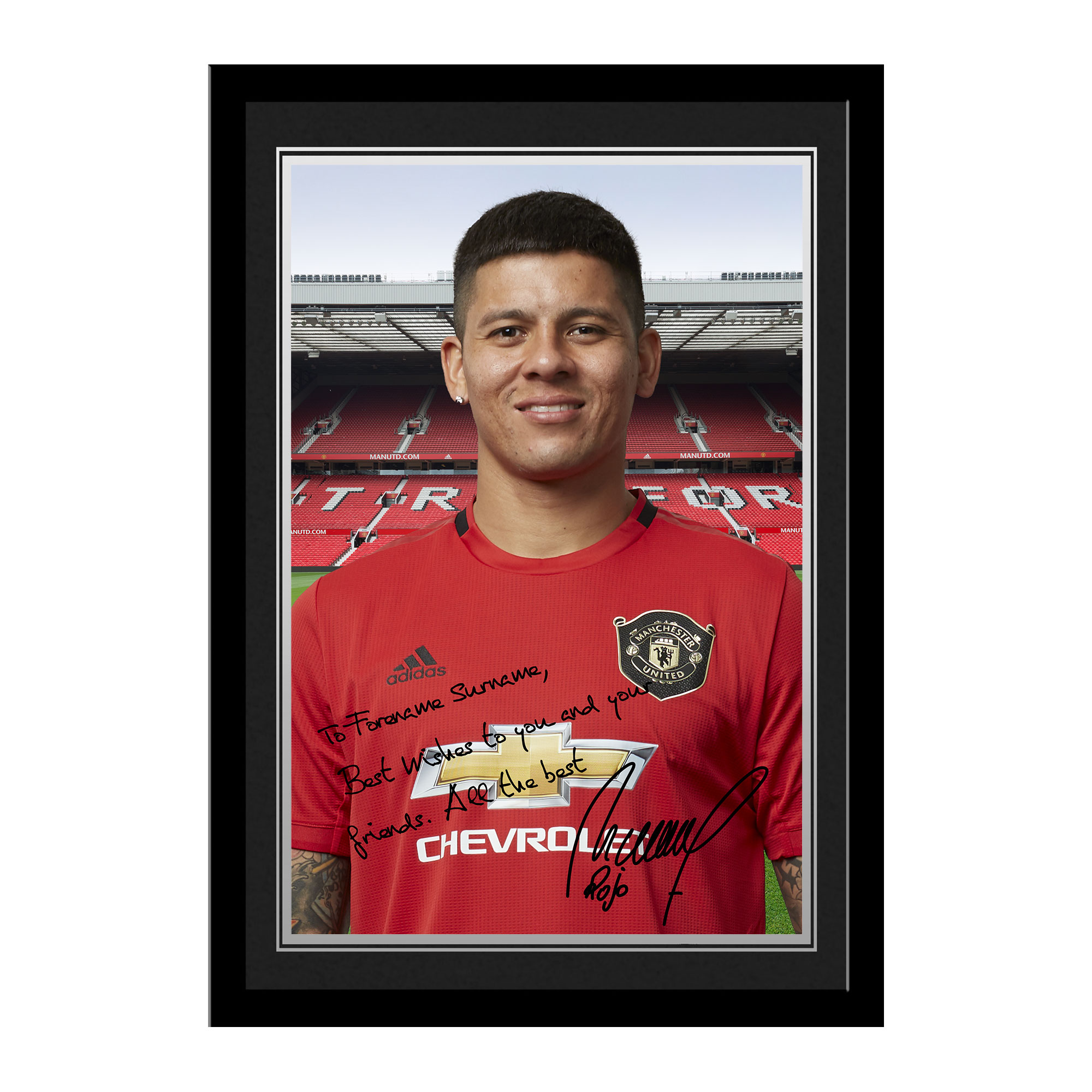 Official Personalised Manchester United FC Rojo Autograph Photo Framed