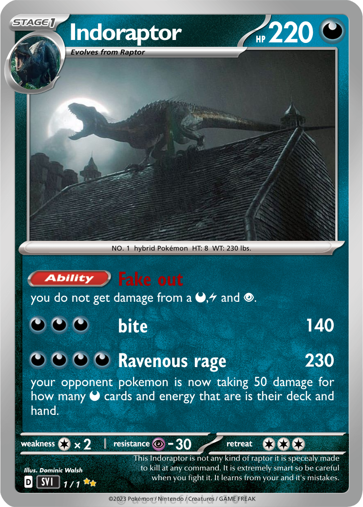 Indoraptor - 133452 | Pokécardmaker.net