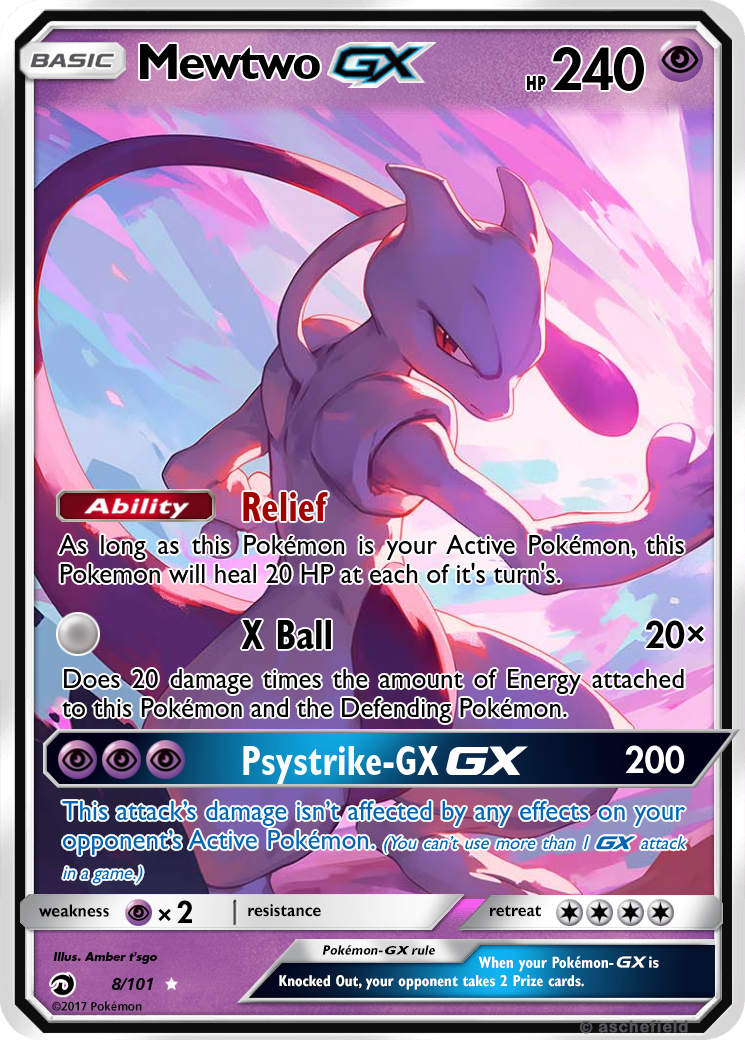 Mewtwo - Amber | Pokécardmaker.net