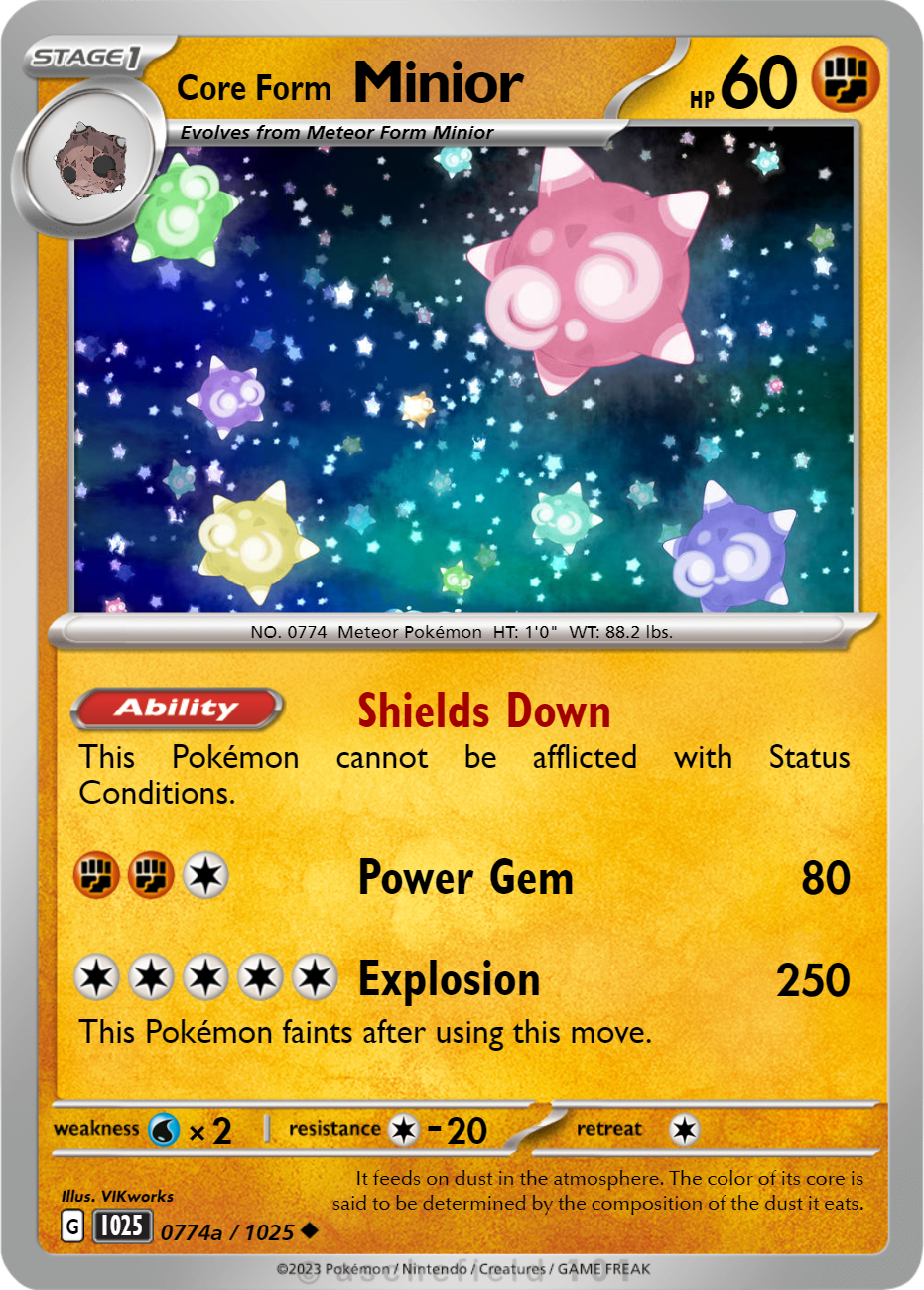 Minior - Aranethon | Pokécardmaker.net