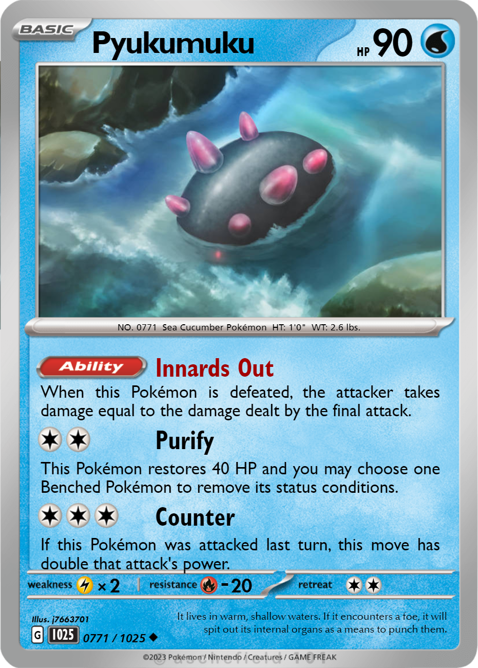 Pyukumuku - Aranethon | Pokécardmaker.net