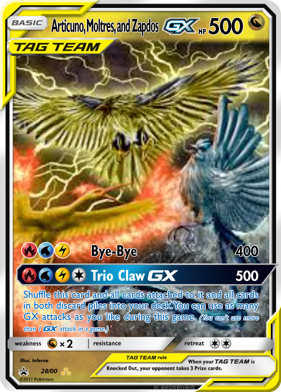 Articuno, Moltres, and Zapdos - AshKechup | Pokécardmaker.net