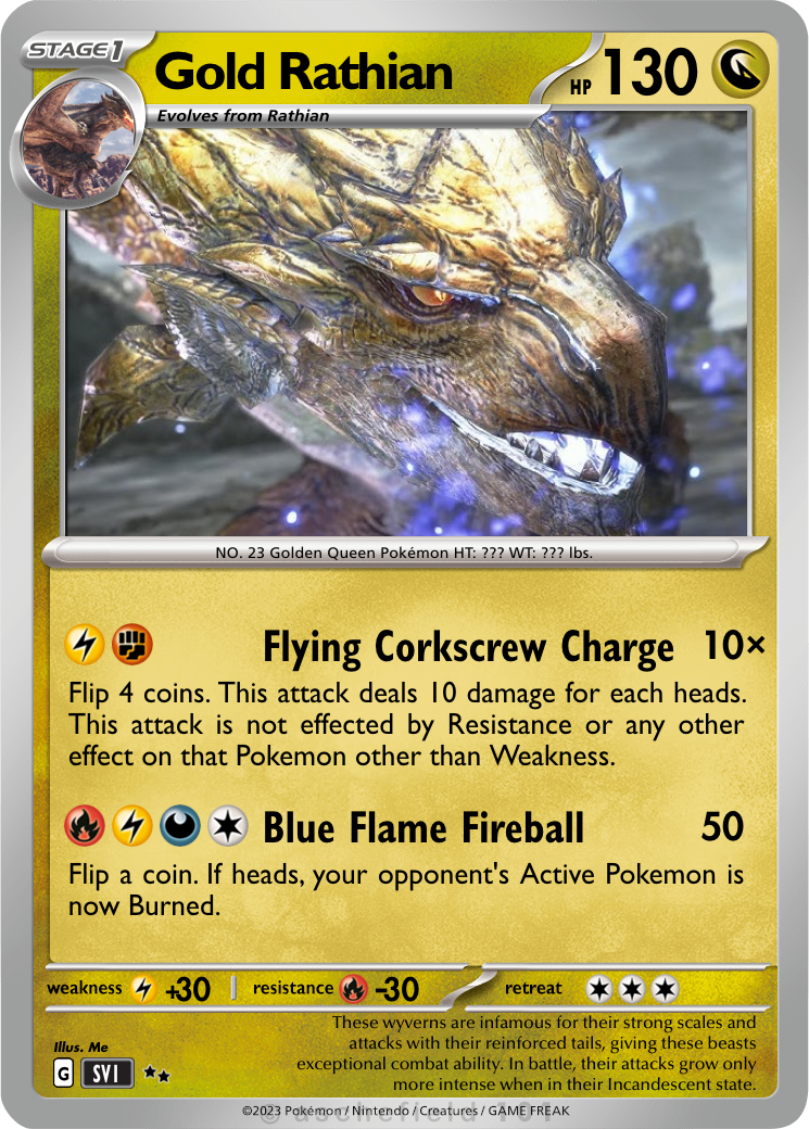Gold Rathian - Bobb | Pokécardmaker.net