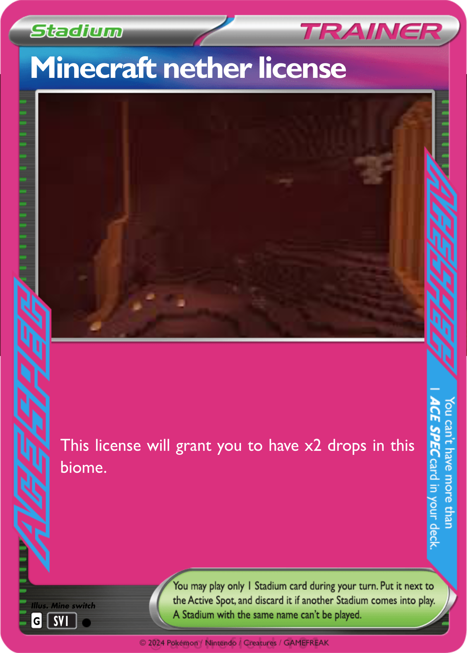 Minecraft nether license - Colliabale | Pokécardmaker.net