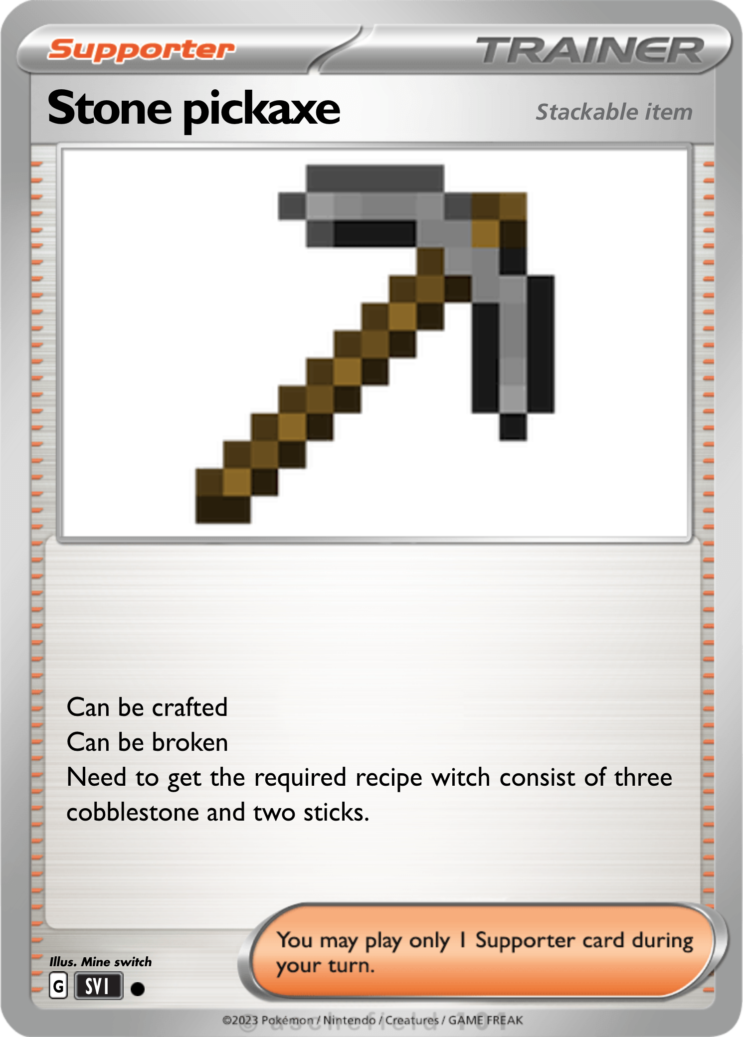 Stone pickaxe - Colliabale | Pokécardmaker.net