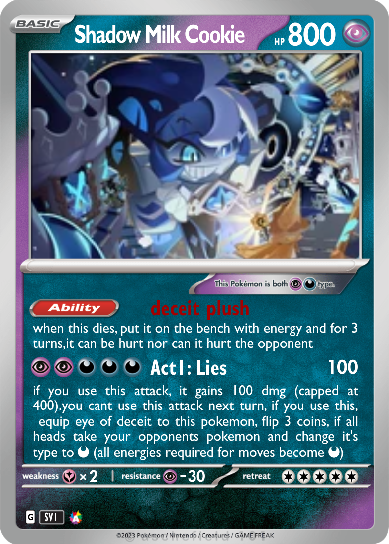Shadow Milk Cookie - Cookie_mage | Pokécardmaker.net