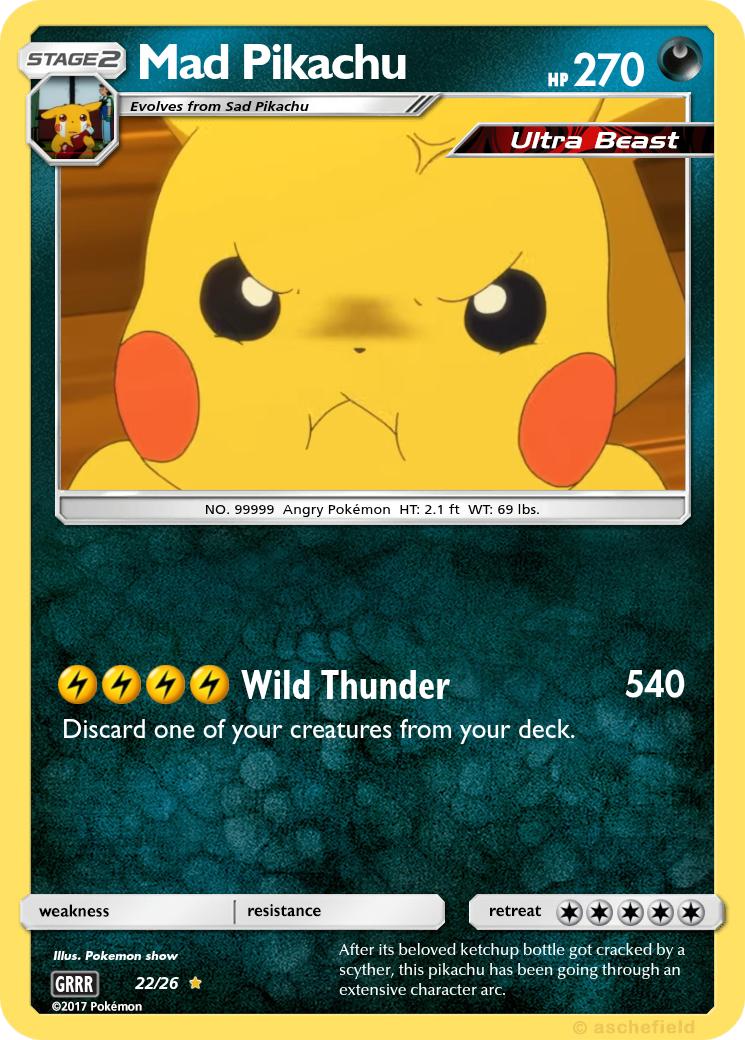 Mad Pikachu - CreatureMon | Pokécardmaker.net
