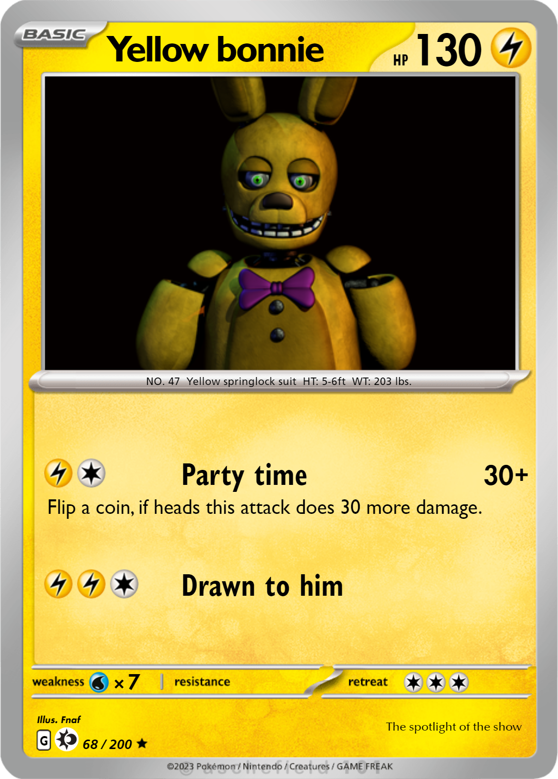 Yellow bonnie - Crystal | Pokécardmaker.net