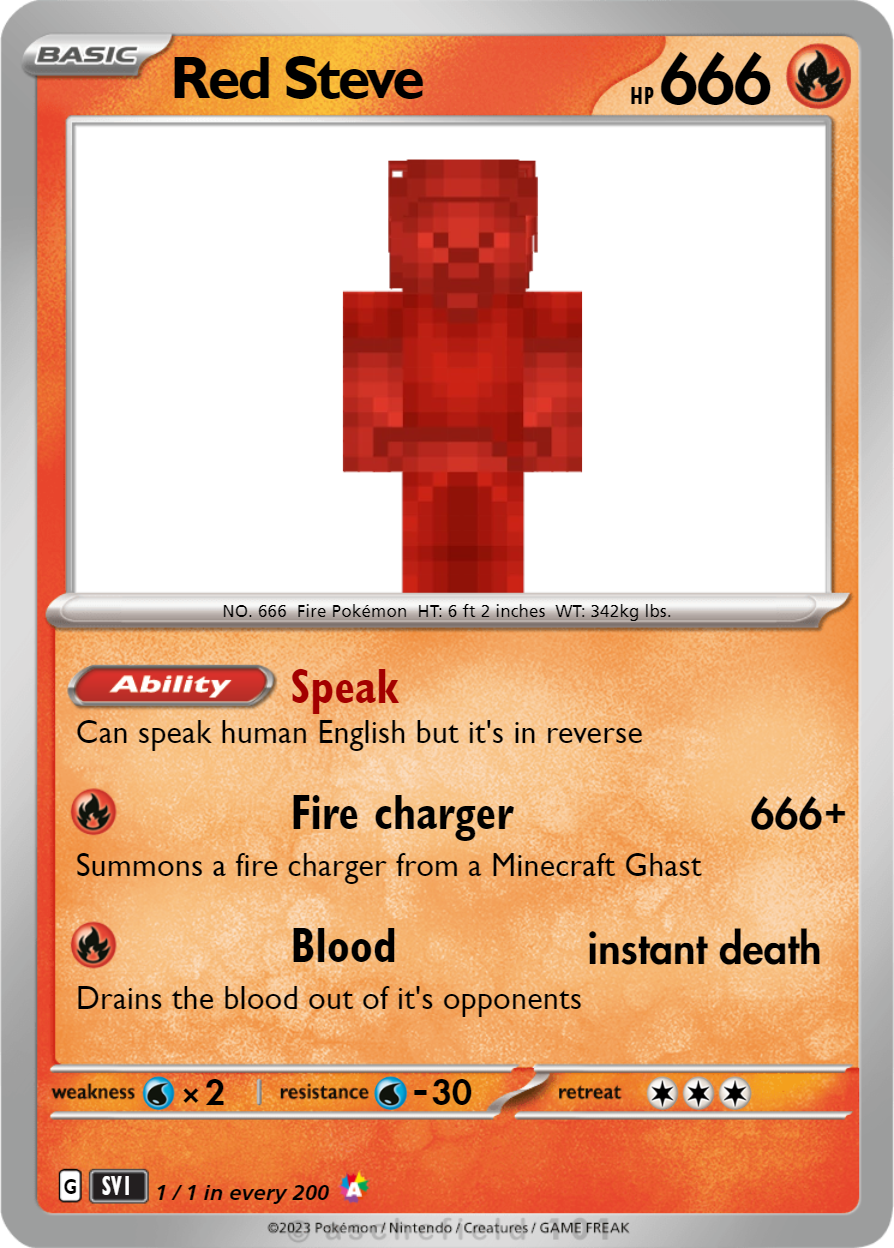 Red Steve - Cursedcardcreator | Pokécardmaker.net