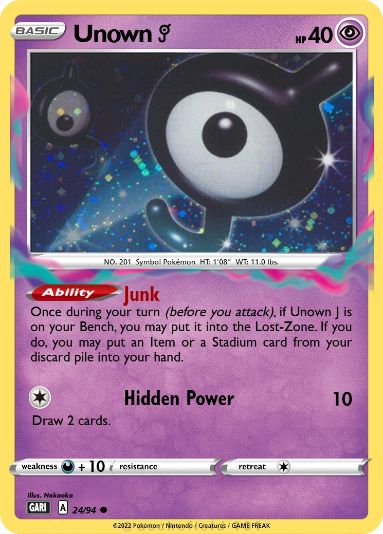 Unown !!J!! - CustomPTCGSets | Pokécardmaker.net