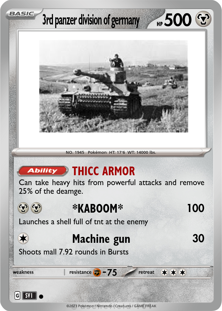3rd panzer division of germany - DRmans | Pokécardmaker.net