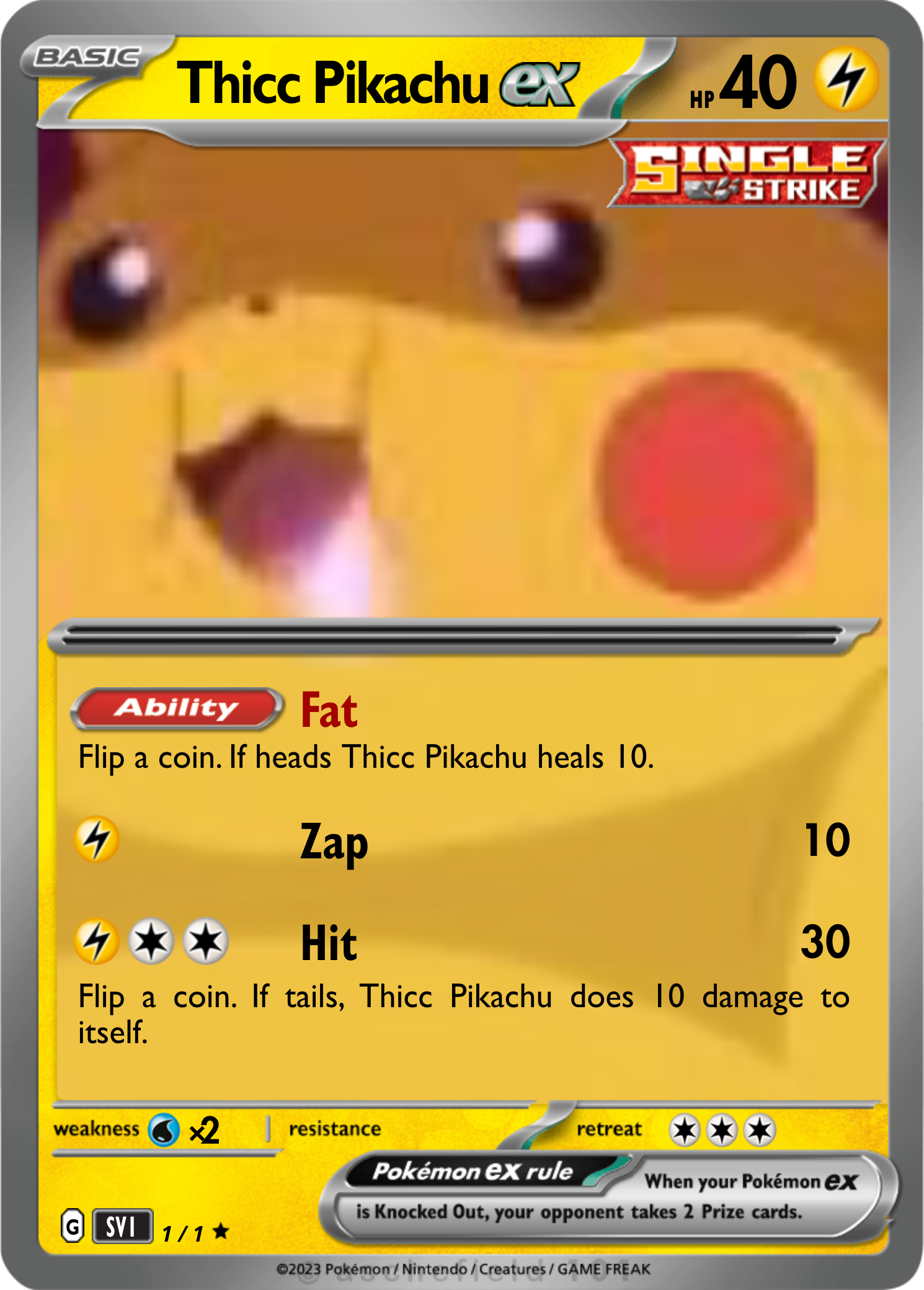 Thicc Pikachu - Dinner | Pokécardmaker.net