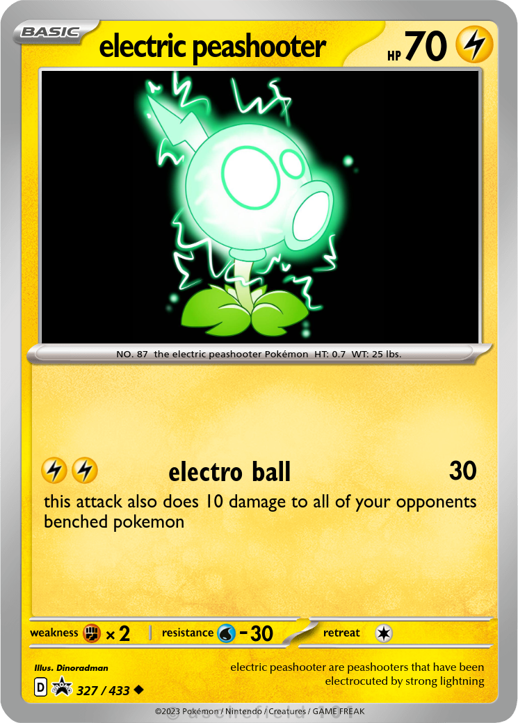 electric peashooter - Dinoradman | Pokécardmaker.net