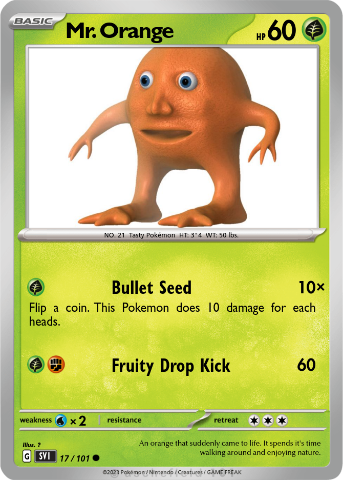 Mr. Orange - Dpmcqueen | Pokécardmaker.net