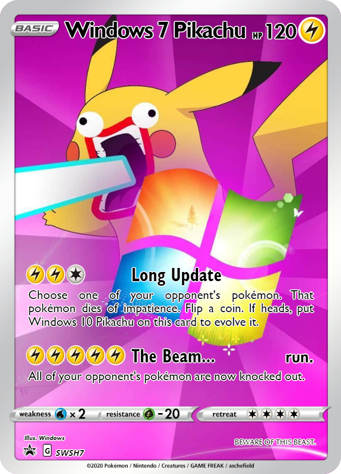Windows 7 Pikachu - DubbleFleym332 | Pokécardmaker.net