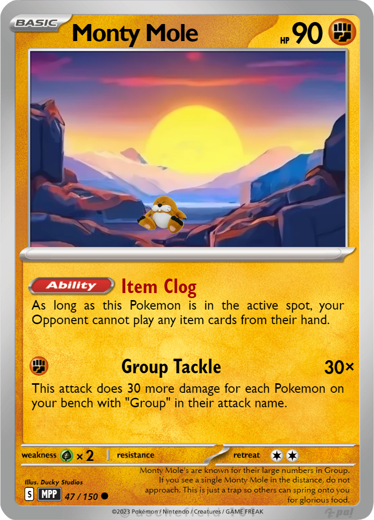 Monty Mole - DuckyGX | Pokécardmaker.net