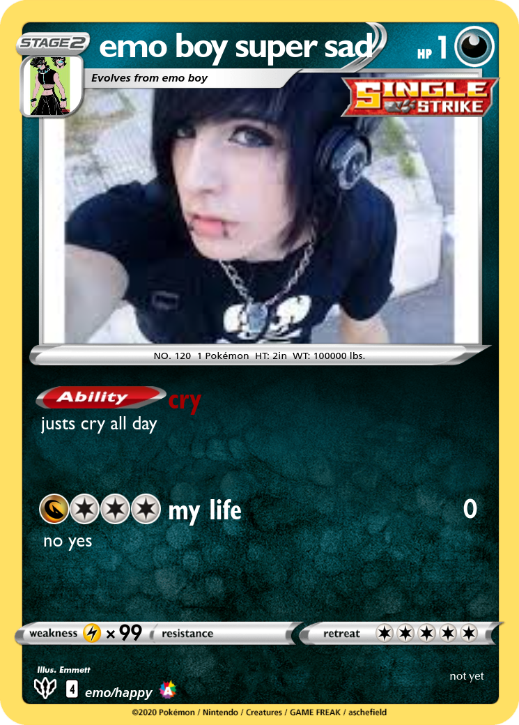 emo boy super sad - Emmett28 | Pokécardmaker.net