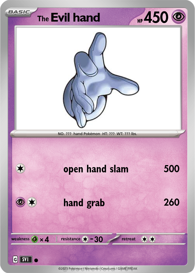 Evil hand - EricTaylor | Pokécardmaker.net